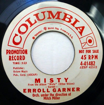 ERROLL GARNER 45 Misty/Solitaire COLUMBIA jazz VG+ promo ct1581 | eBay