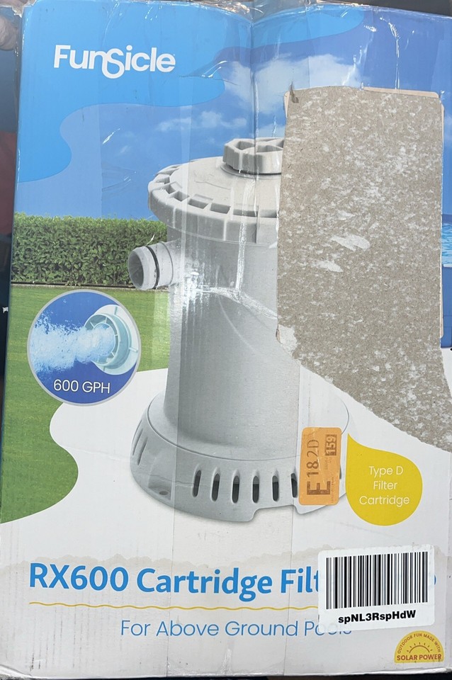 FUNSICLE RX600 600 GPH Cartridge Filter Pump System Used See ...