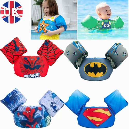 Childs Spiderman Life Jacket Vest Kids Puddle Jumper Swim Arm Bands ...