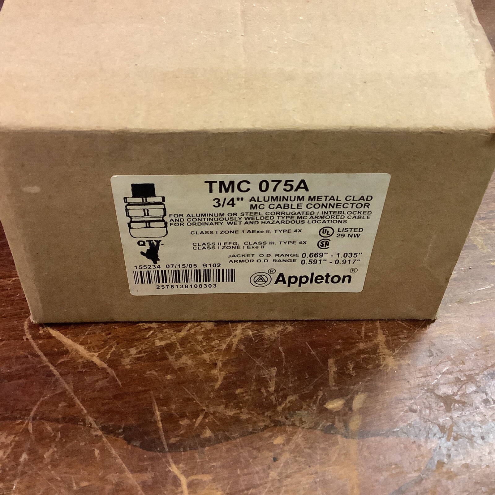 Appleton TMC 075A 3/4” Industrial Metal Clad Connector Aluminum | eBay