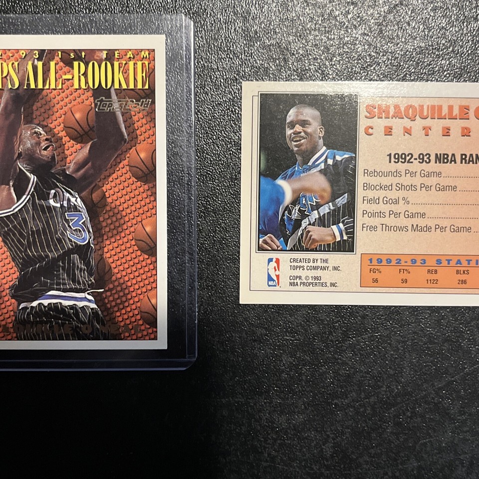 Topps 1992-93 Shaquille O’Neal Topps GOLD! All-Rookie Shaq Rookie Card ...