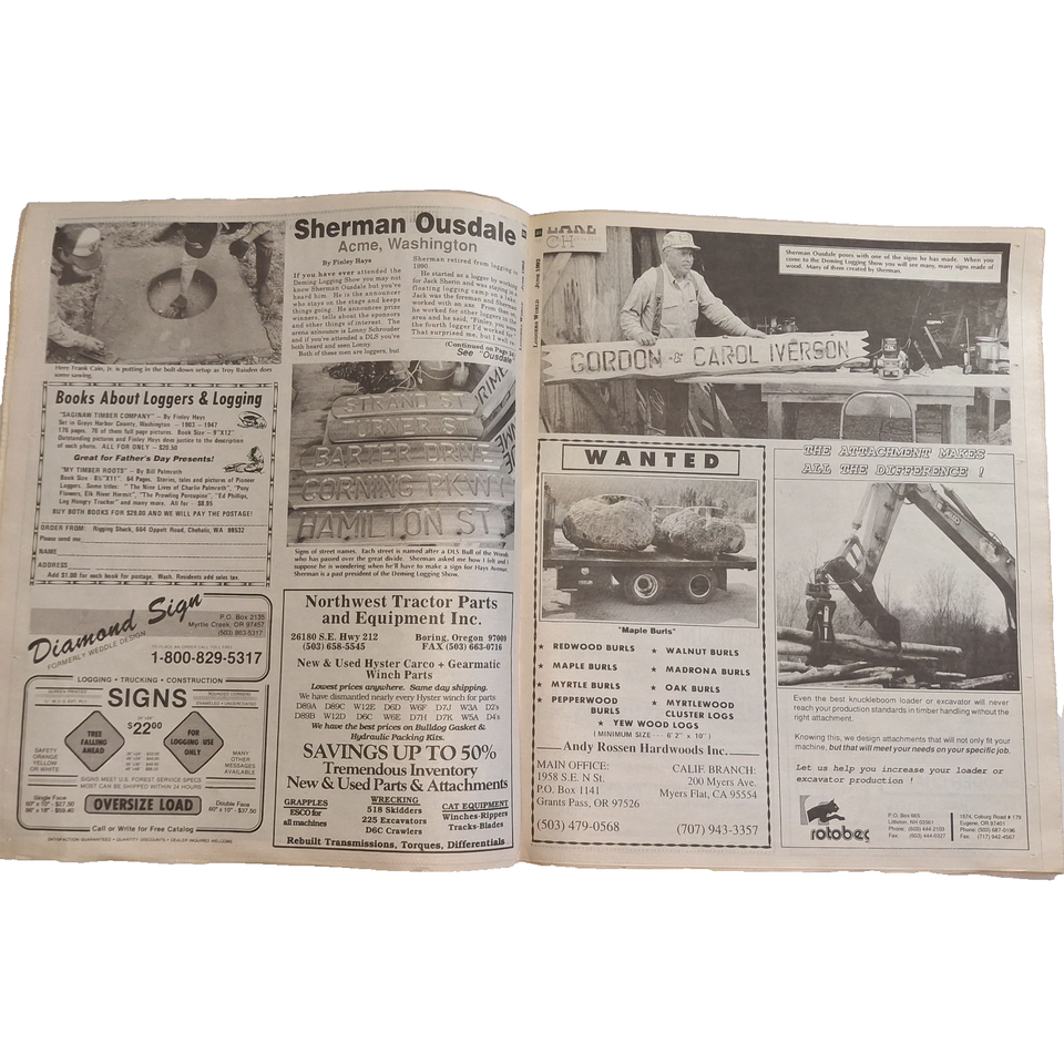 Loggers World June 1992 Deming Logging Show VanDyk & Son Dworshak | eBay