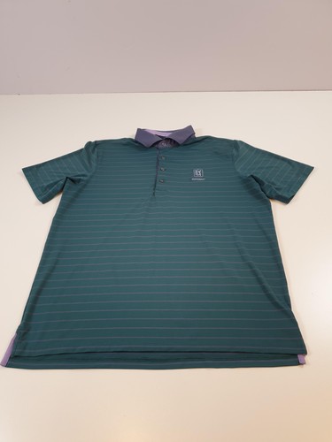Greyson Polo Shirt Mens Large Green Purple Striped TPC Potomac Golf ...