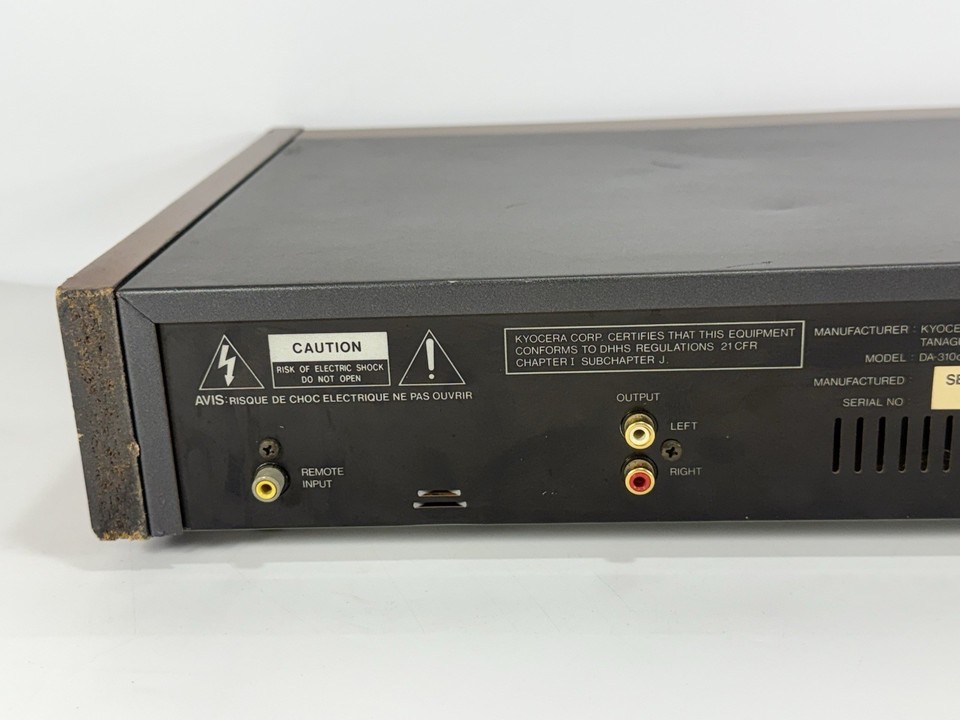 Vintage 1987 Kyocera DA-310cx Compact Disc Player ~ NO REMOTE / WORKING / READ | eBay