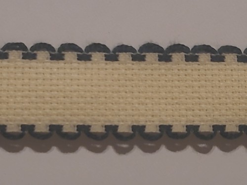 CROSS STITCH STITCHBAND RIBBAND AIDA FOR 1" WIDE IVORY/NAVY PER YARD | eBay