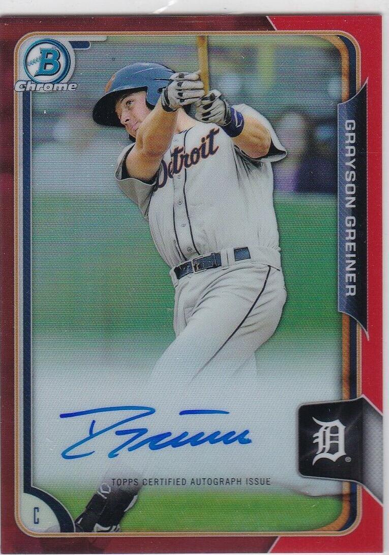 2015 Bowman Chrome - Prospects Autographs Grayson Greiner #BCAP-GG Red ...