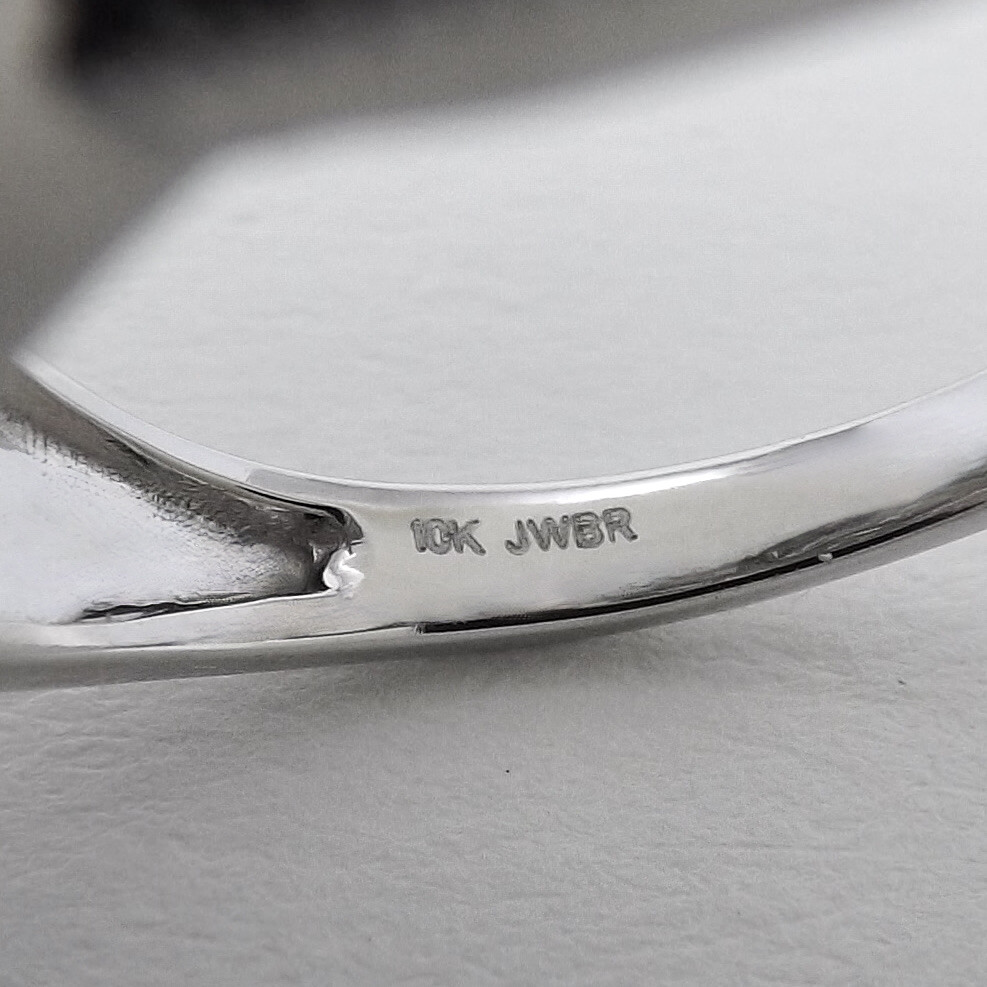 10k White Gold JWBR Criss Cross Weave 1ctw Round Baguette Diamond Band ...