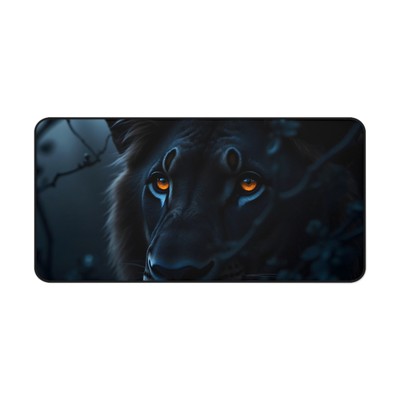 Majestic Nocturnal Lion Desk Mat - 31.5x15.5 Inch Neoprene Gaming and ...