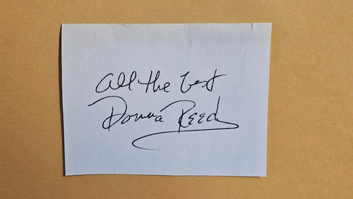 DONNA REED SIGNED SCRAPBOOK PAGE CUT AUTOGRAPH - IT'S A WONDERFUL LIFE ...