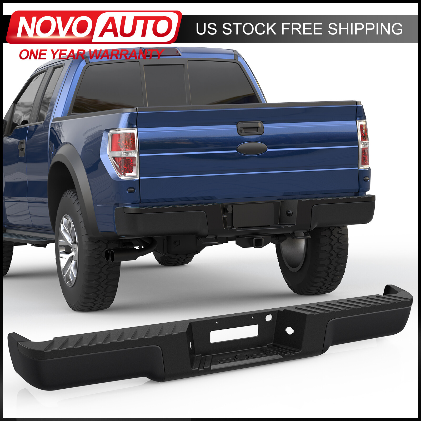 Black Rear Bumper Step Pad For 2004-2006 Ford F150 Fleetside Without ...