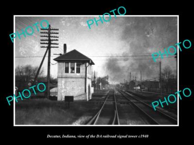 OLD 8x6 HISTORIC PHOTO OF DECATUR INDIANA THE DA RAILROAD SIGNAL TOWER ...
