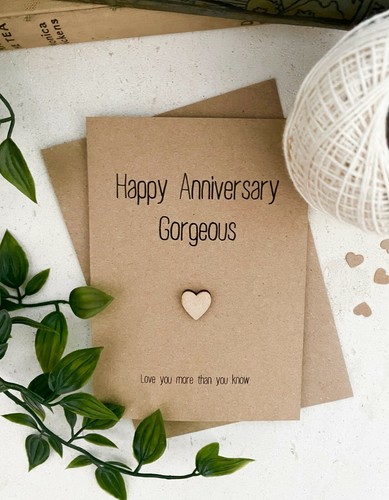 Rustic Happy Anniversary Card / Husband Wife Boyfriend Girlfriend ...