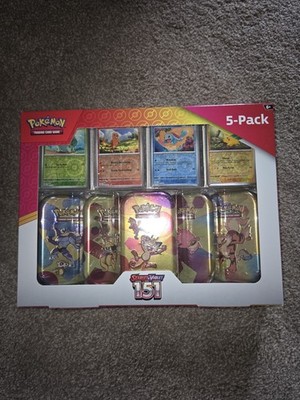 Pokemon 151 Costco 5-Pack Mini Tin Bundle - Exclusive - New & Sealed ...