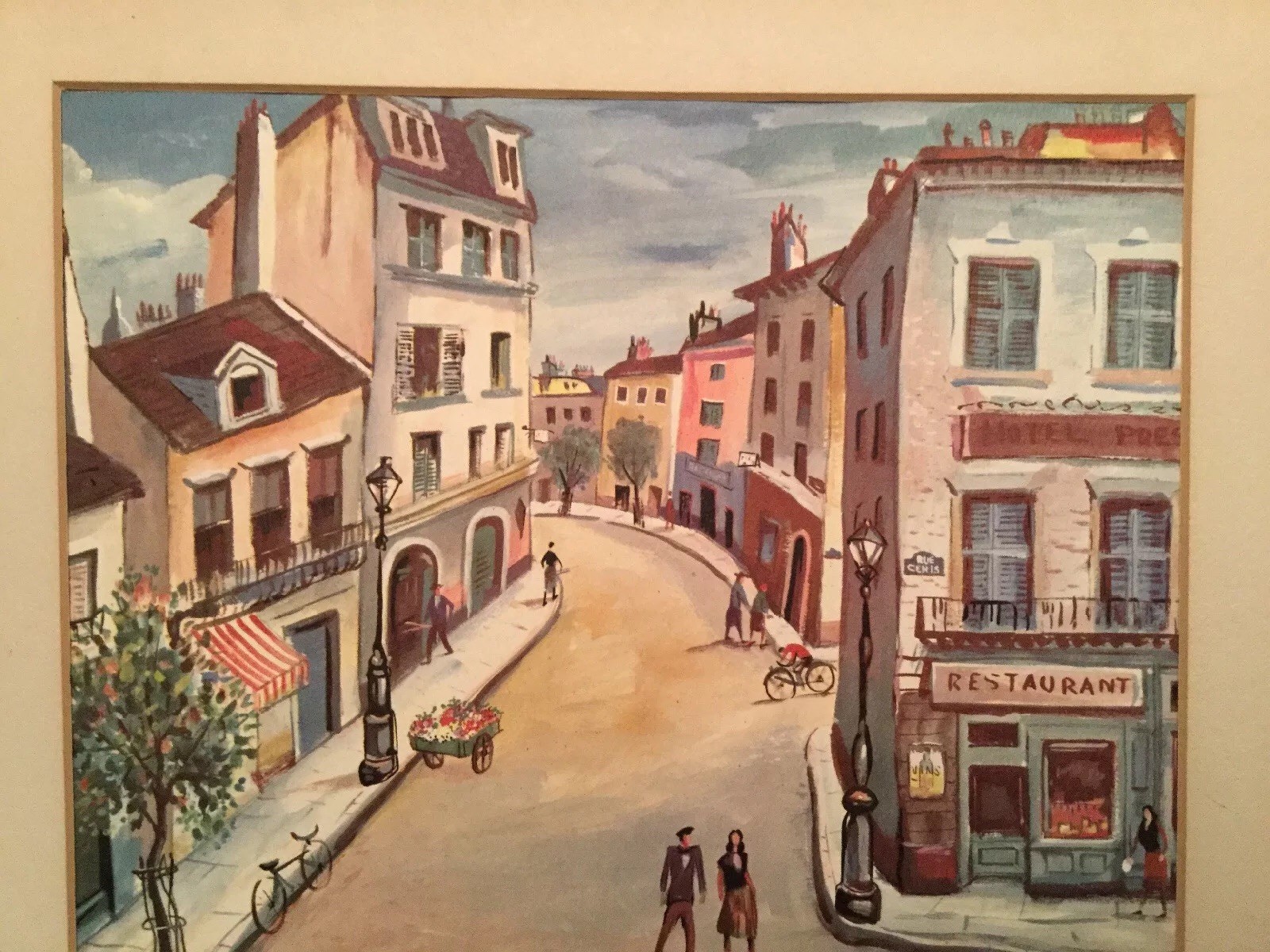 Joseph Anthony Buzzelli "Montmartre Paris" color lithograph SIGNED 2X ...