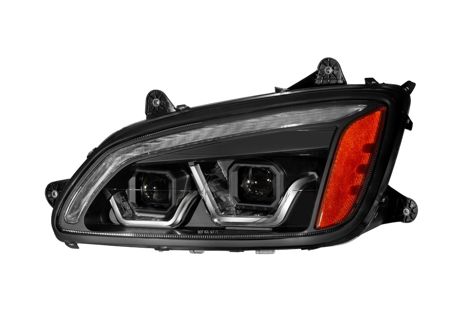 Pair Black Headlight Fit For Kenworth 2008-18 T170 T270 T300 T370 T400 ...
