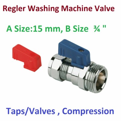 Regler Compression Washing Machine Tap Connector Valve 15mm x ¾" Brass ...