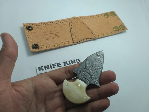 Custom Handmade Knife King's Damascus steel Leather Cuff knife (( 25 ...