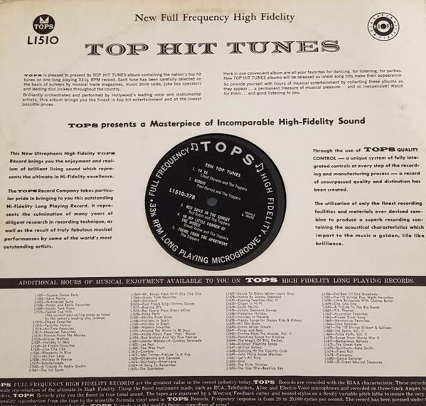 Various - Top Hit Tunes #37 0 LP, Comp Tops Records L1510-37 Very Good ...