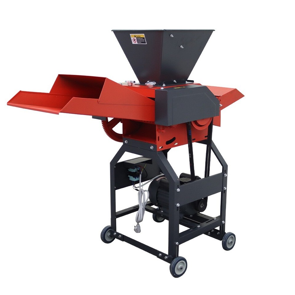 500-1000kg/h 6-Blade Hay Cutter Pulverizer Farm Grass Feed Crusher 220V ...