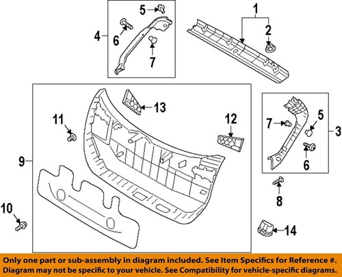 HYUNDAI OEM 16-23 Kona Electric Lift Gate Interior Trim-Pull Handle ...