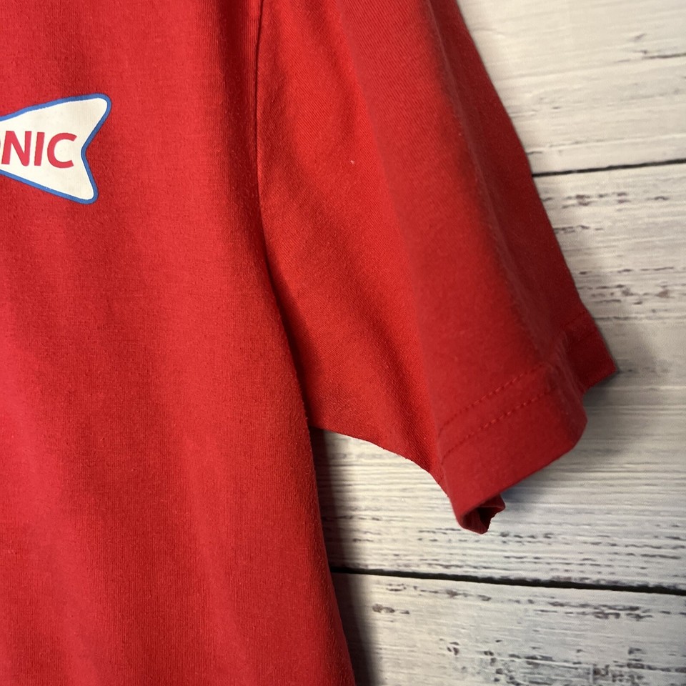 Sonic Drive In Crew Shirt Adult S Red Henley Short Sleeve by Barco ...