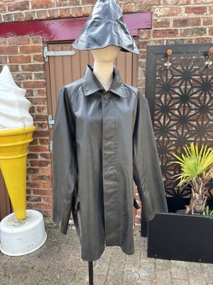 Vintage Buldog Super black rubber Mackintosh raincoat And Hat Sowester ...