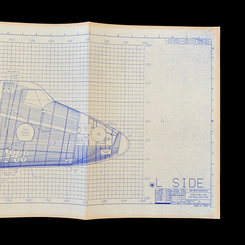 RARE! 1981 NASA Columbia Challenger Space Shuttle Program Schematic ...