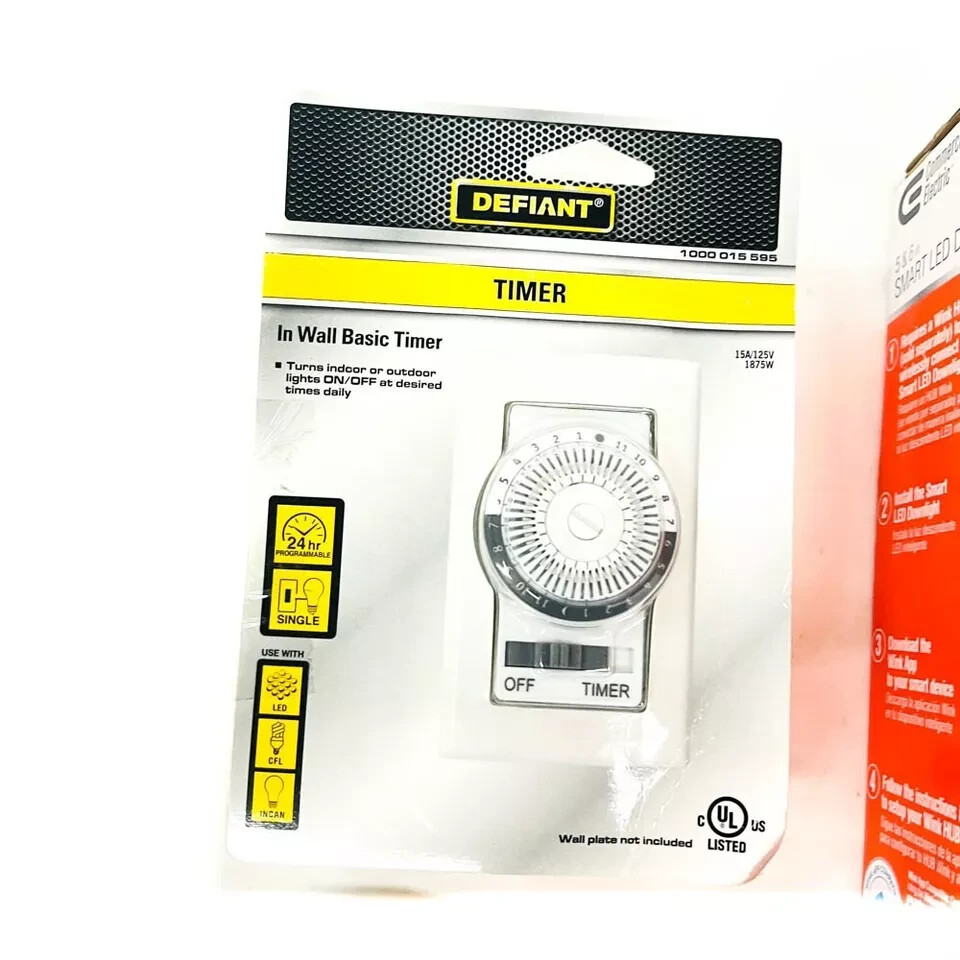 4 Pcs Defiant In Wall Basic Timer and Commercial Electric Smart LED ...