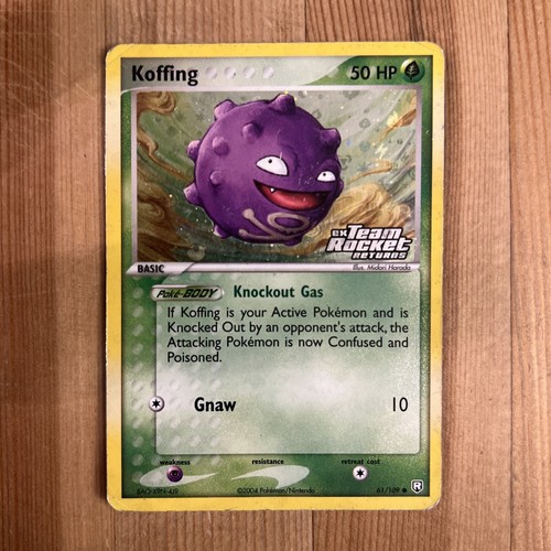 Koffing 61/109 Reverse Holo Stamped Pokemon EX Team Rocket Returns HP ...