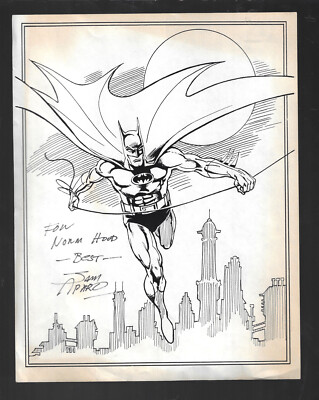 Jim Aparo HAND SIGNED AUTOGRAPH DC COMICS Batman B&W 8.5" X 11" PRINT ...