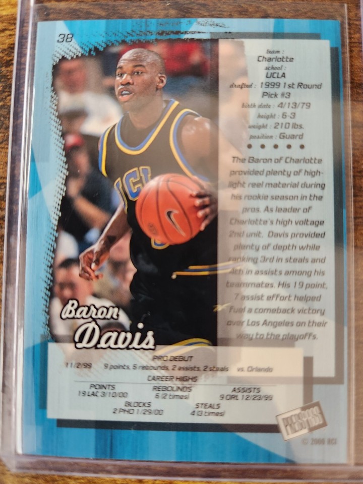 2000 Press Pass Baron Davis Class of 99 #39 UCLA Charlotte Hornets | eBay