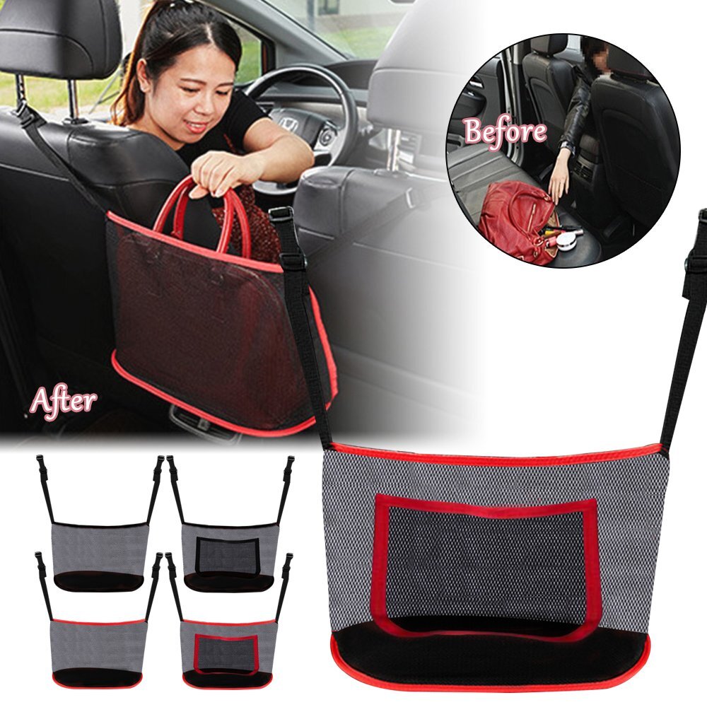 Upgrade Style Car Net Pocket Handbag Holder Between Car Seat Storage ...