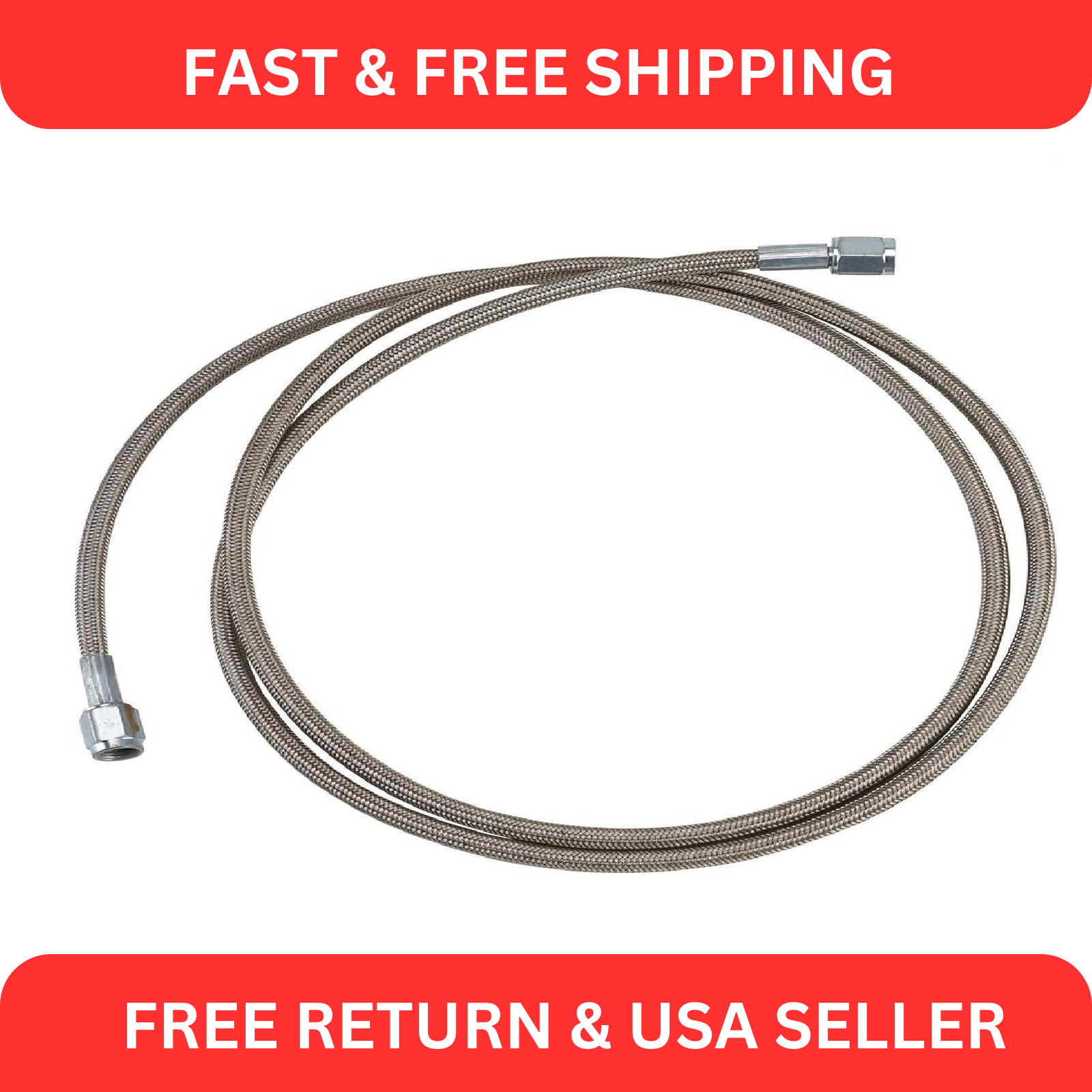 High-Performance Braided Stainless AN3 Brake Line - 60 Inch Length ...