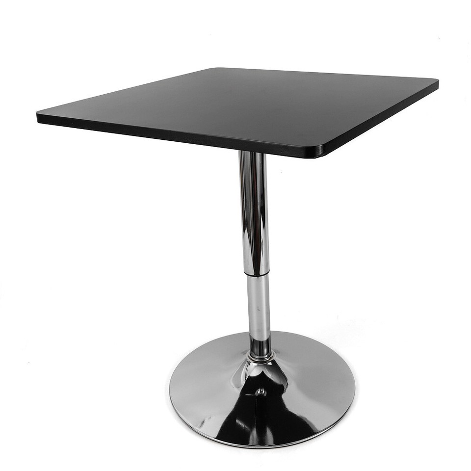 Pub Table Square High Table Black Top Pedestal Tall Tables Cocktail Bar ...