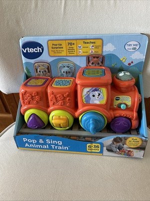 NWT Vtech Pop & Sing Animal Train With Shapes And Sounds Interactive ...