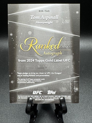 2024 Topps Gold Label UFC Tom Aspinall Ranked Ink Auto 077/299 | eBay