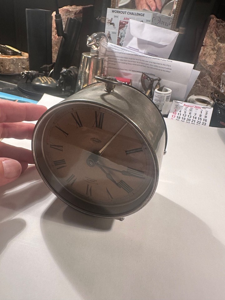 Old antique “ our very best “ PARKER CLOCK CO" Peg leg Alarm Clock | eBay