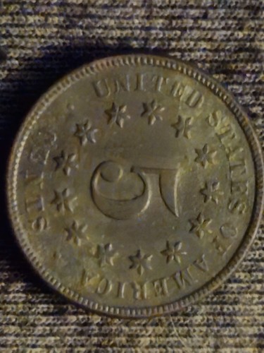 1869 shield nickel*****with Partial, it's missing letters and doubling ...