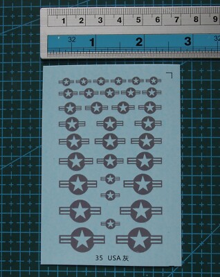 decals USA Military Aircraft Insignia for different scales model (Dark ...