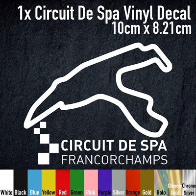 Circuit De Spa Francorchamps Vinyl Decal Sticker, Belgium Grand Prix ...