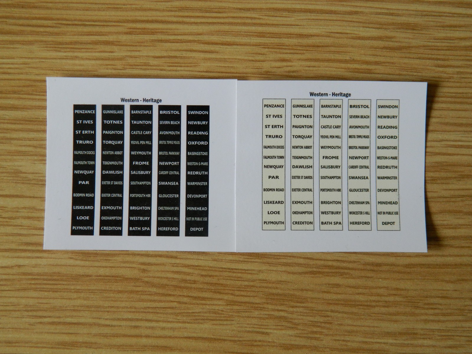 Western Region Heritage DMU Destination Blind Decals for Class 101 -127 ...