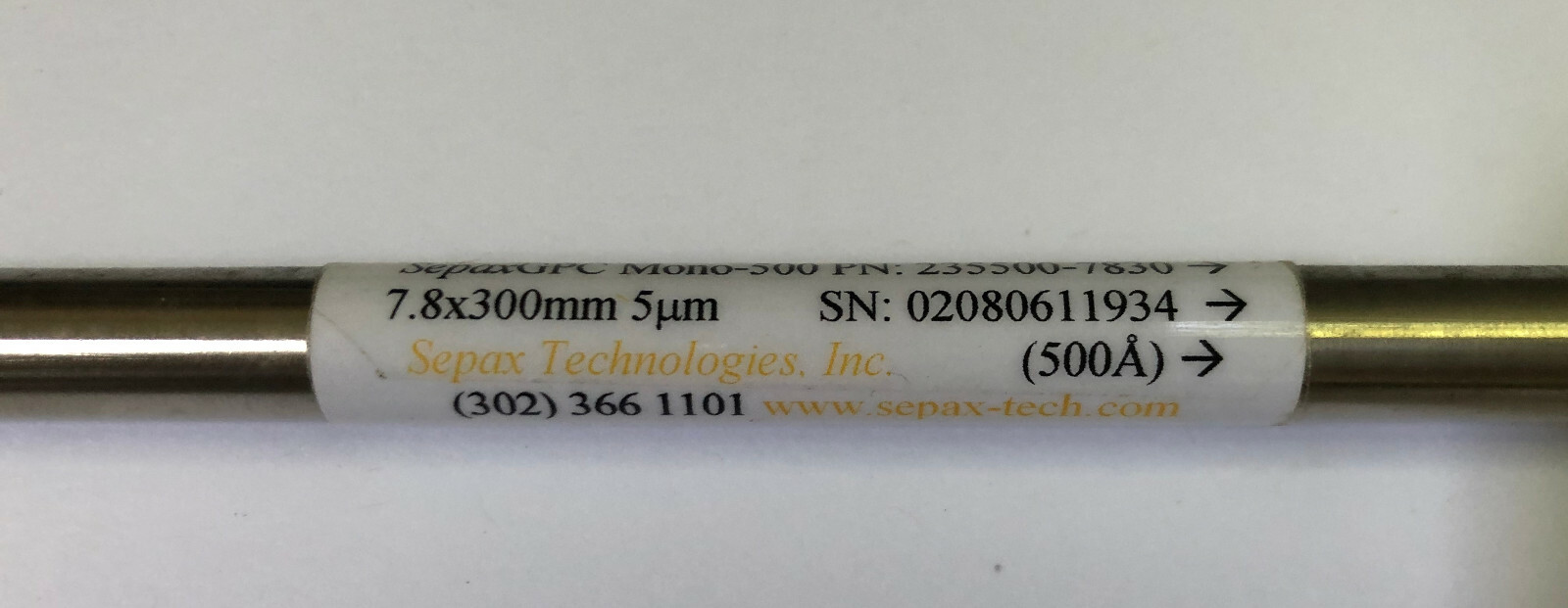 Sepax SRT-C SEC-500 5 um 500 A 7.8 x 300 mm column, PN: 235500-7830 | eBay