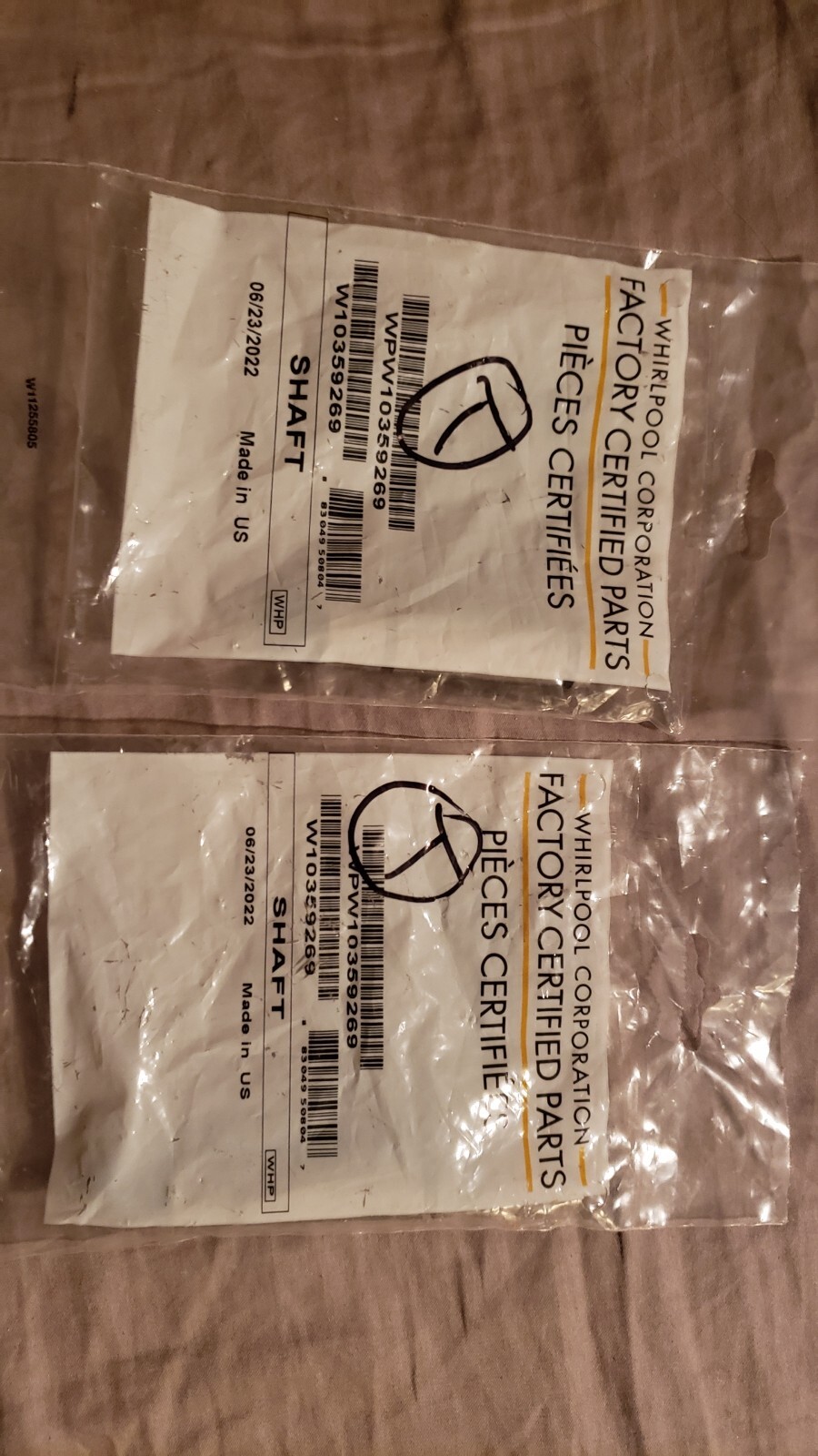 OEM WPW10359269 Whirlpool Drum Roller Axle Shaft W10359269 for sale ...