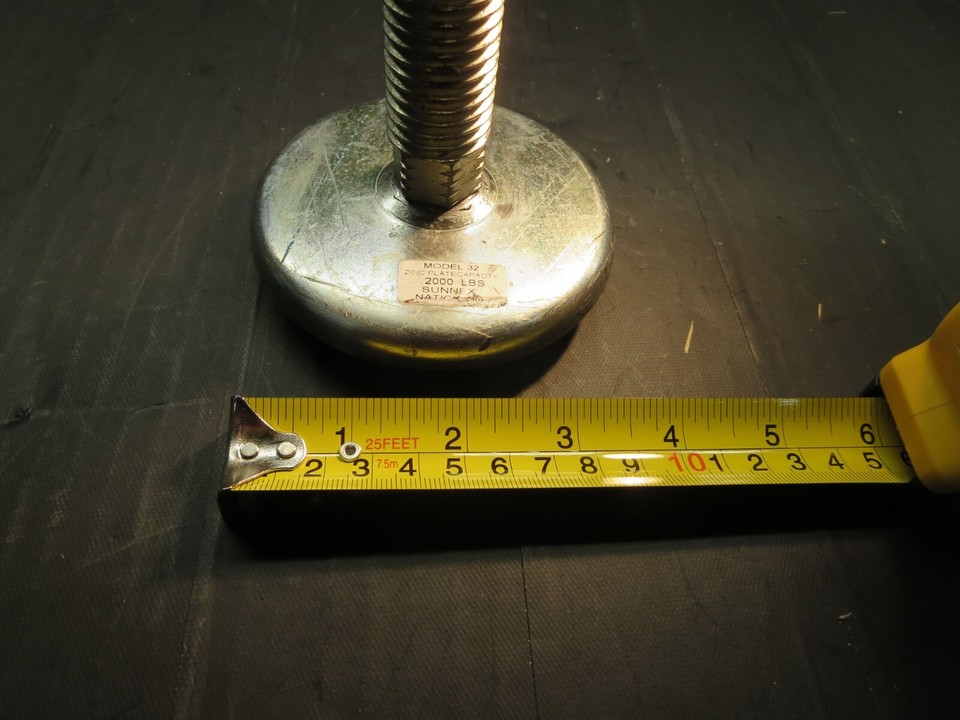 Sunnex Model 32 Leveler Leg 2000 LB Capacity Rubber Pad=3.5 In. Stem=9 ...
