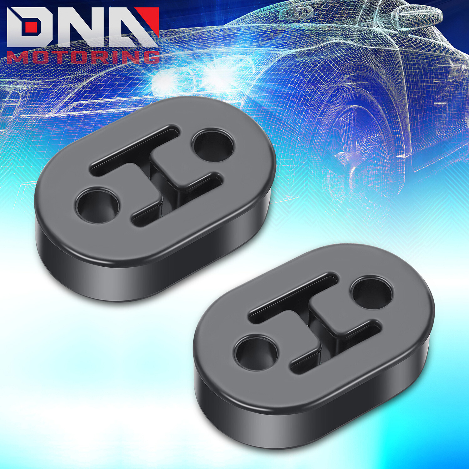 2Pcs 2-Hole Exhaust Tail Pipe Mounting Bracket Rubber Hanger Bushing ...