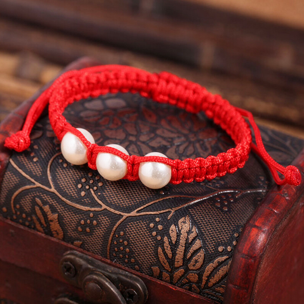 Fashion Chinese Feng Shui Red String Lucky Coin Adjustable Bracelet ...