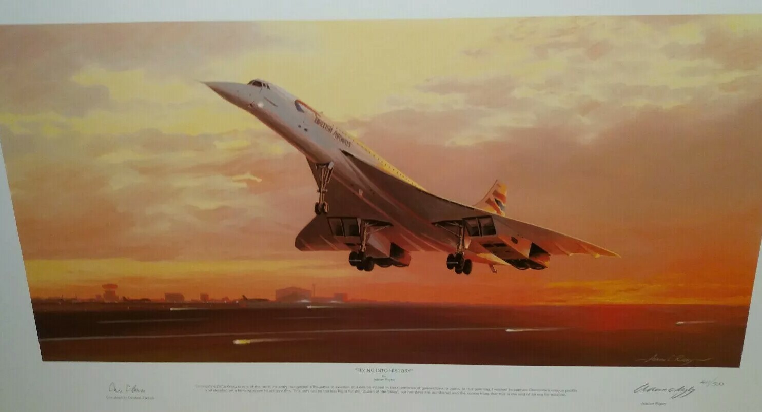 Concorde Flying In To History By Adrian Rigby pilot signed | eBay UK