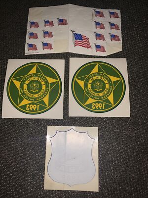 3 LOT 3.5” NEW JERSEY POLICE 1993 1989 WINDOW DECAL PBA STICKER CHERRY ...