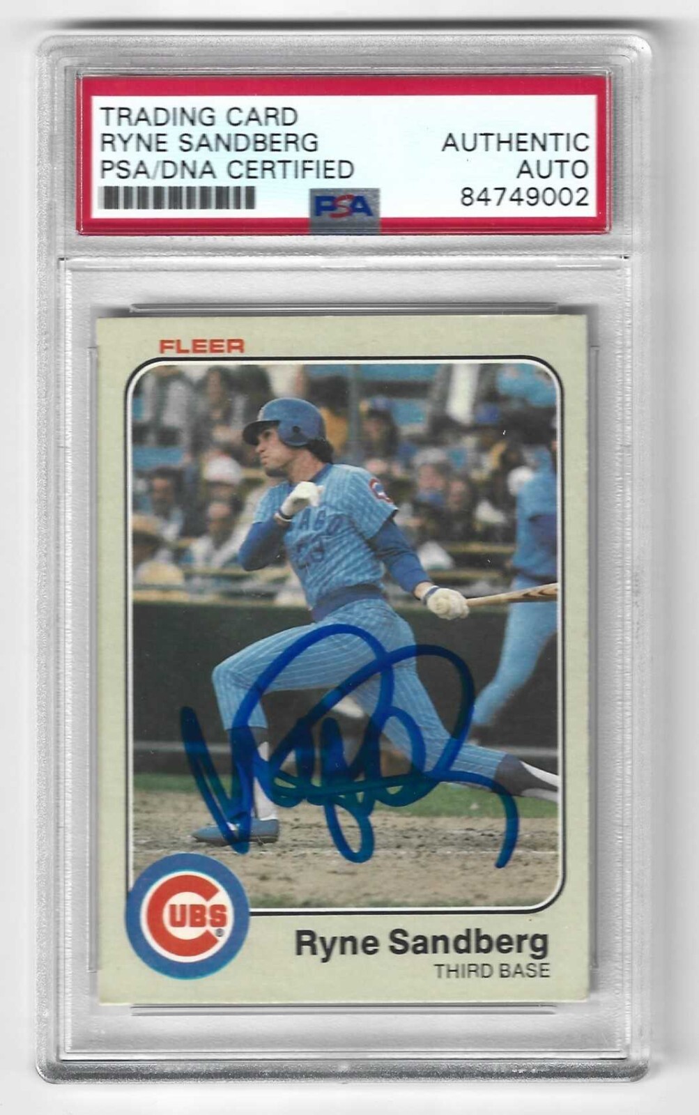 Ryne Sandberg Autographed Memorabilia | Signed Photo, Jersey ...