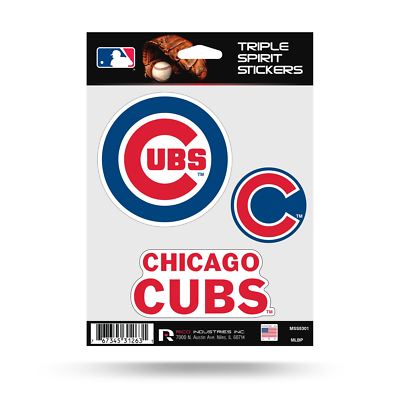 Chicago Cubs Stickers Die Cut Decals 3-Piece Triple Spirit Sticker ...
